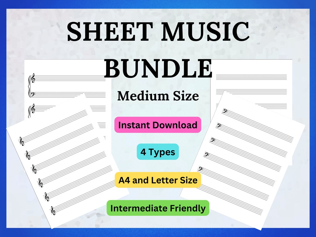 Sheet Music Bundle Medium Size | Songwriting Journal Recording Studio ...