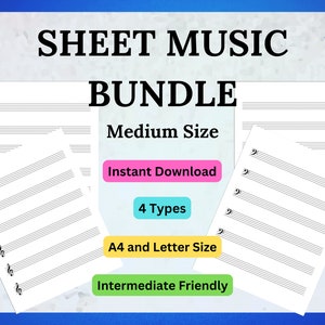 Sheet Music Bundle Medium Size | Songwriting Journal Recording Studio ...
