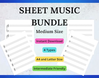 Sheet Music Bundle Big Size | Music Symbols Songwriting Journal ...