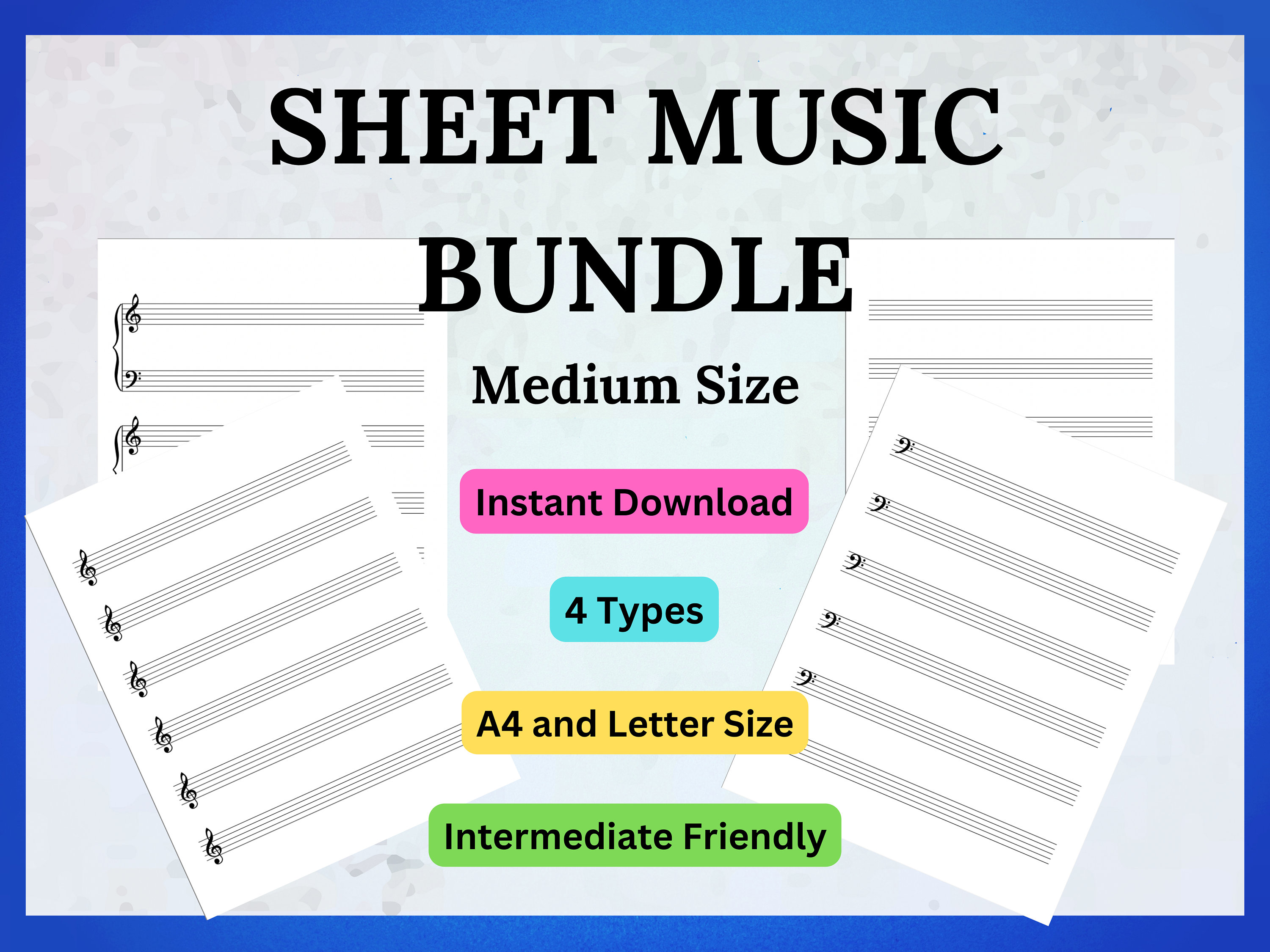 Sheet Music Bundle Medium Size | Songwriting Journal Recording Studio ...