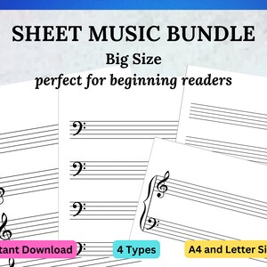 Sheet Music Bundle Big Size | Music Symbols Songwriting Journal ...