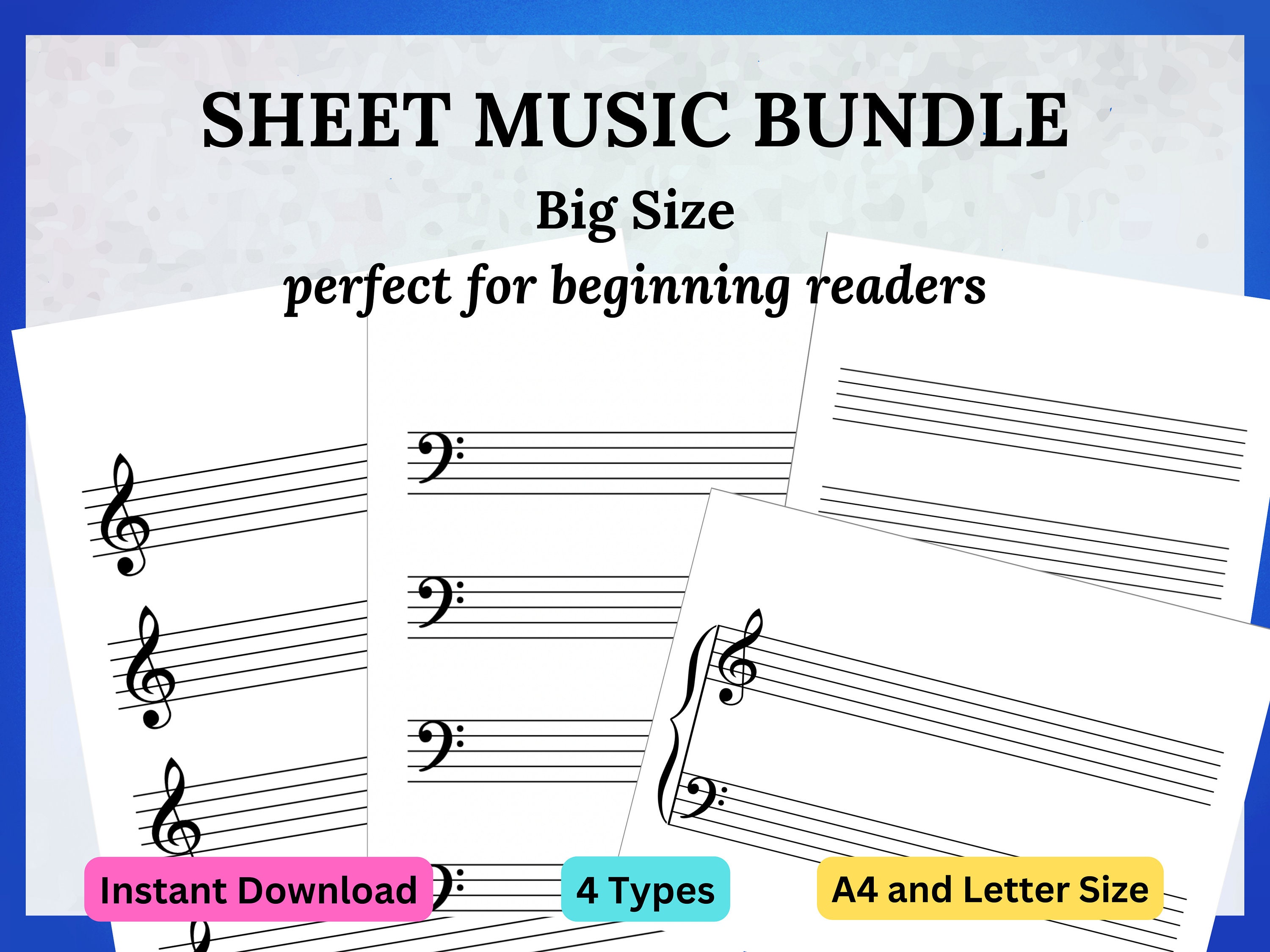 Sheet Music Bundle Big Size | Music Symbols Songwriting Journal ...