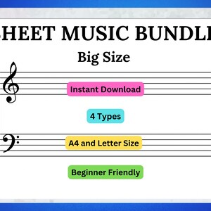 Sheet Music Bundle Big Size | Music Symbols Songwriting Journal ...