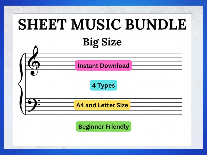 Sheet Music Bundle Big Size | Music Symbols Songwriting Journal ...