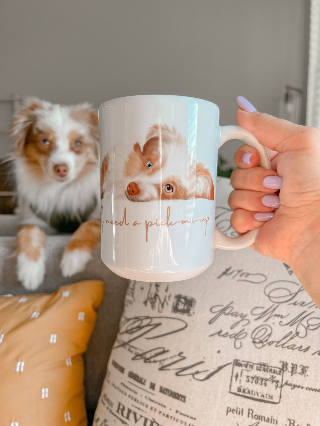 Custom Mug Design Pick-me-up Coffee Mug Tea Mug Pet Portrait Mug - Etsy