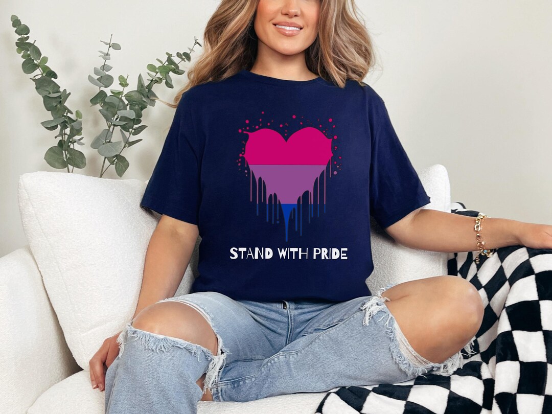 Bisexual Flag, Stand With Pride, Womens Shirt, Pride Shirt, Mens Shirt, Kindness Shirt, LGBTQ ...