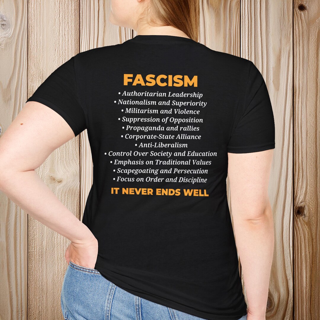 Fascism Definition on Back of Shirt -- Unisex 100% Cotton Tee ...