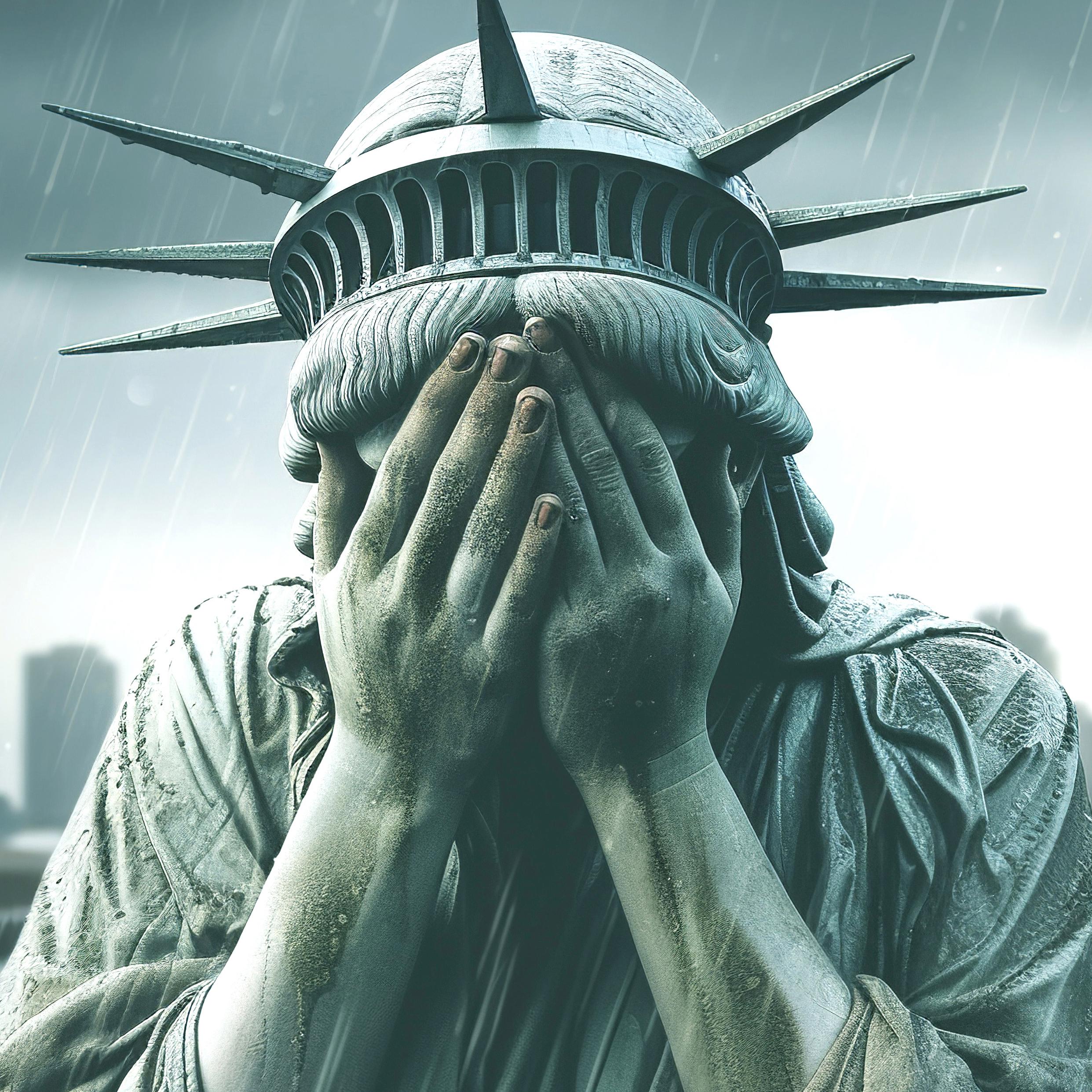 Crying Lady Liberty Car Magnet Bumper sticker - Etsy