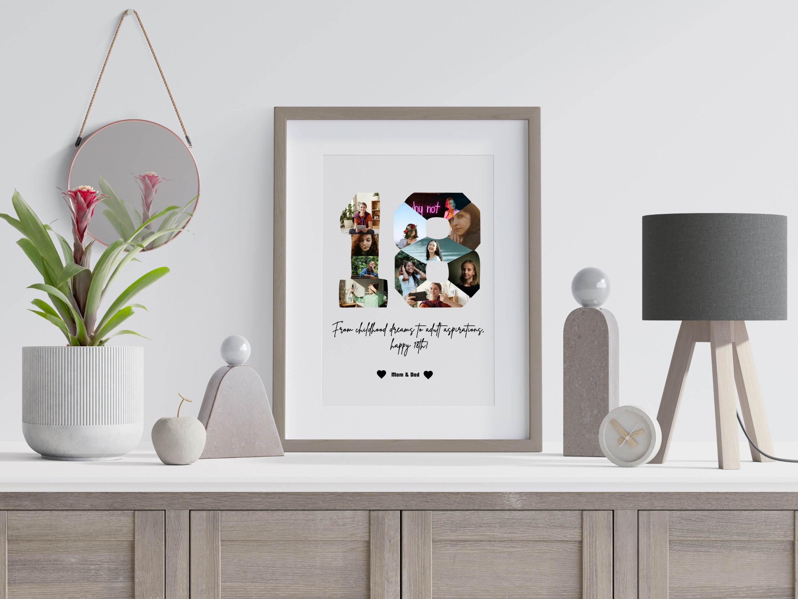 Custom 18th Birthday Photo Collage Digital Picture Collage Board Birthday Gift Girl's Birthday ...