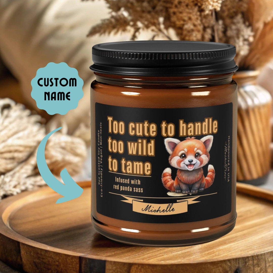 Personalized Red Panda Scented Candle, Funny Gift Idea for Red Panda ...
