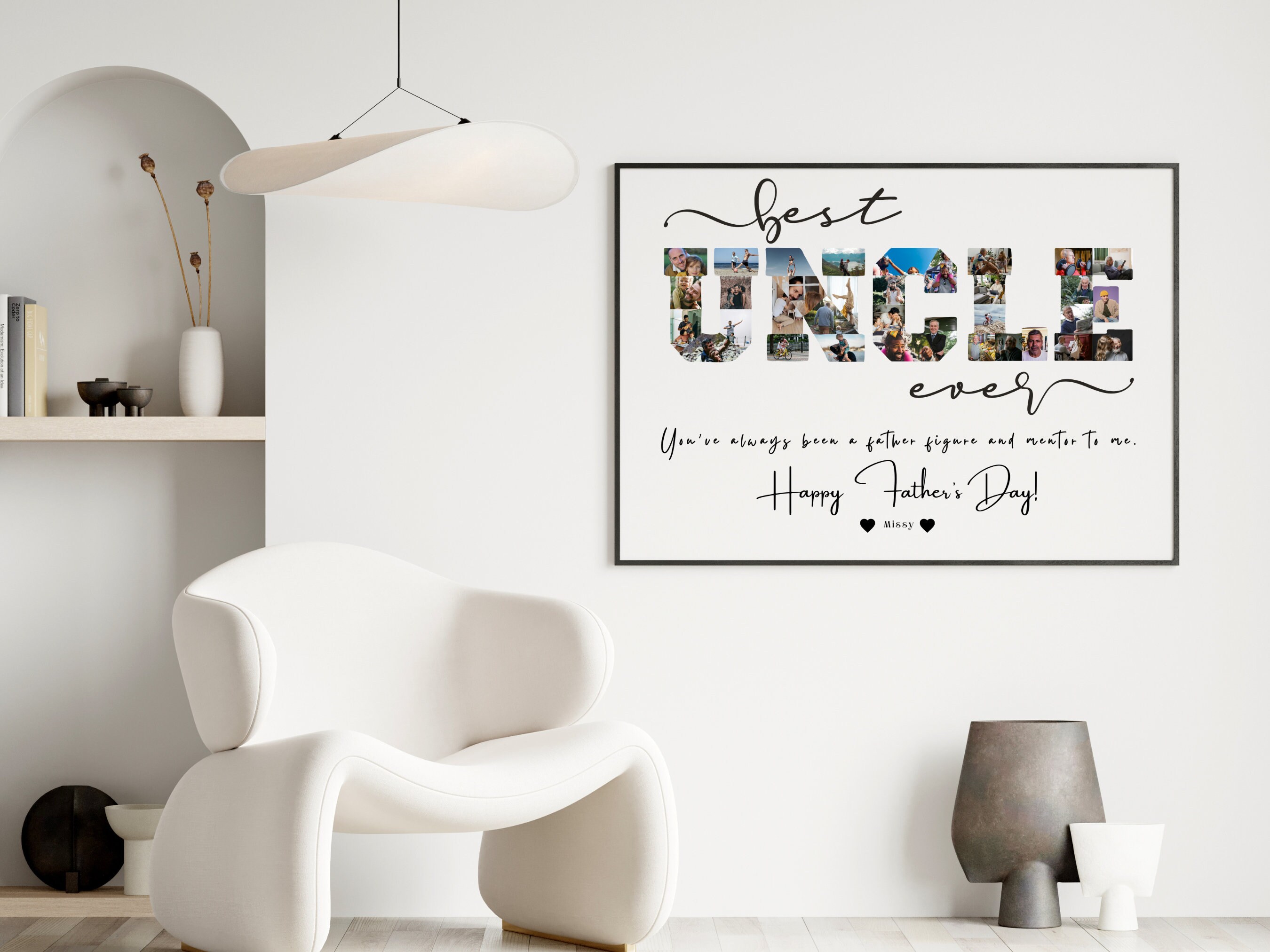 Best Uncle Photo Collage Custom Template Father's Day Birthday Gift for ...