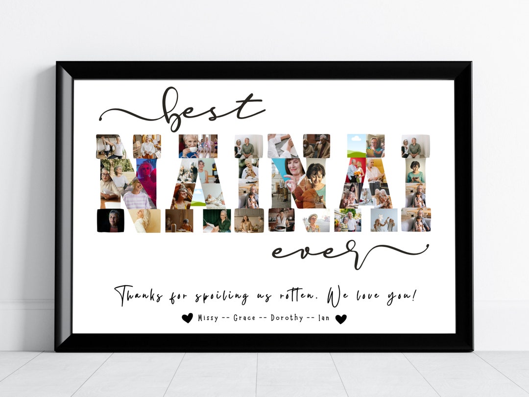 Nai Nai Photo Collage for Chinese Grandma Custom Digital Letter Photo ...