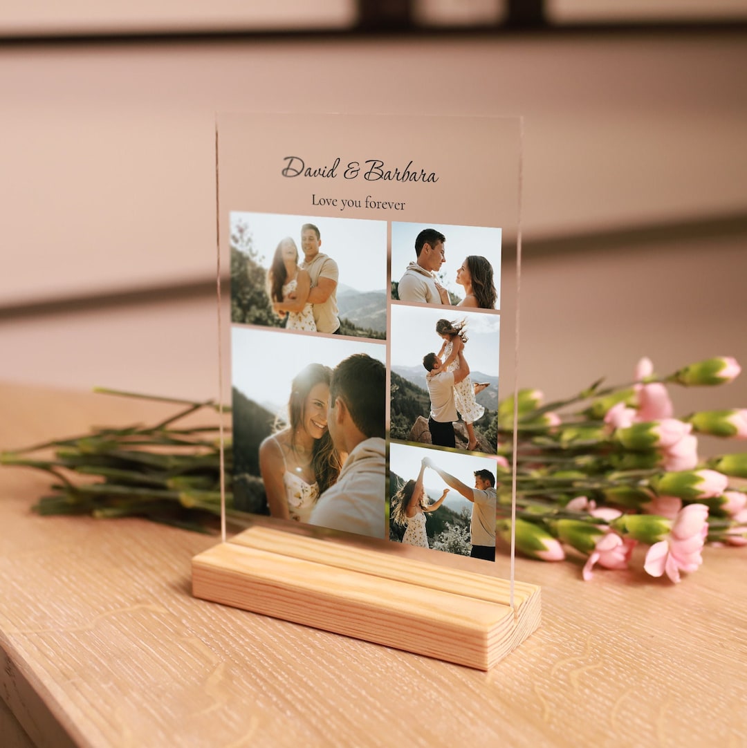 Personalized Photo Plaque, Couple Photo Collage, Custom Acrylic Plaque ...