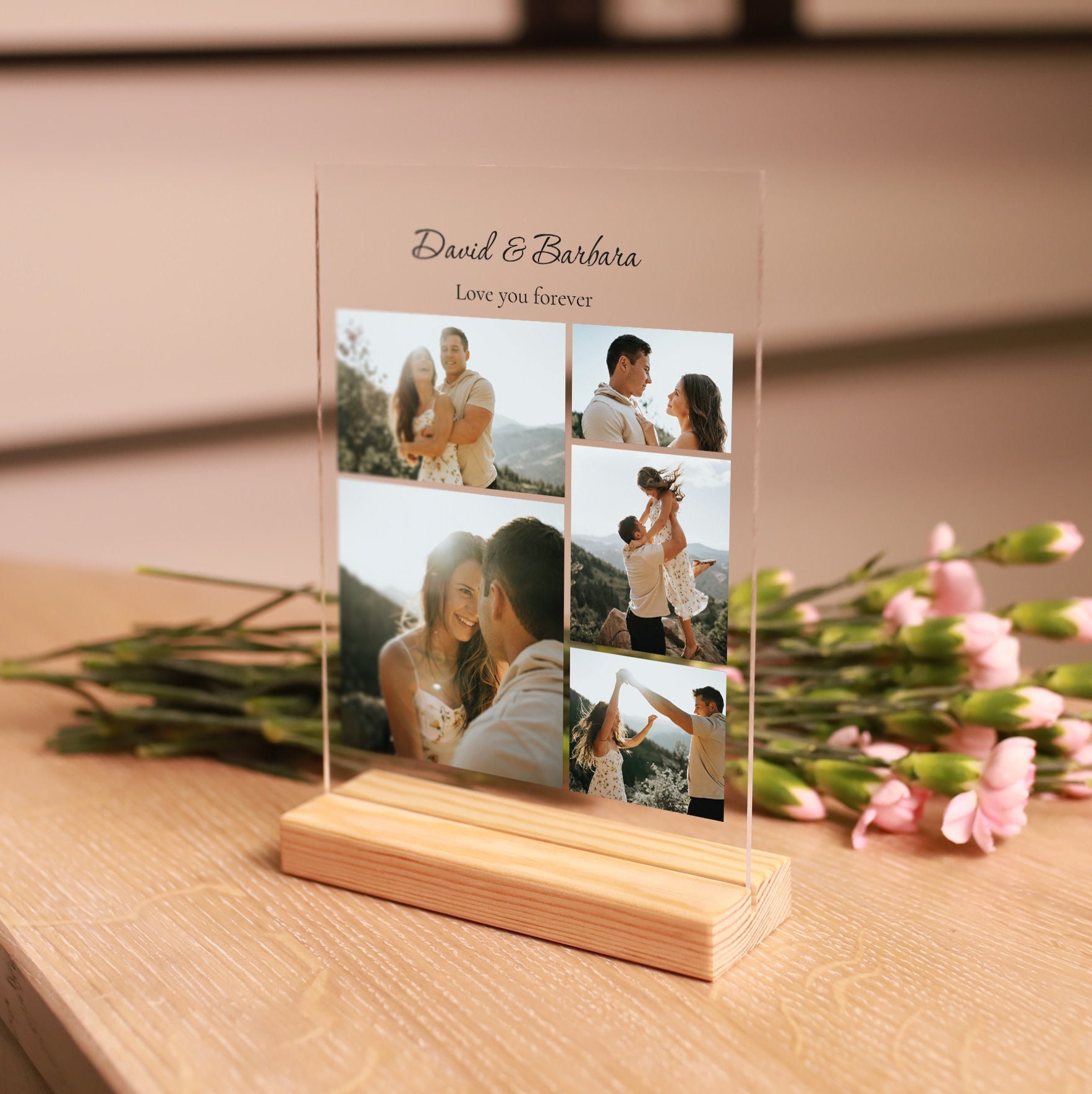 Personalized Photo Plaque, Couple Photo Collage, Custom Acrylic Plaque ...