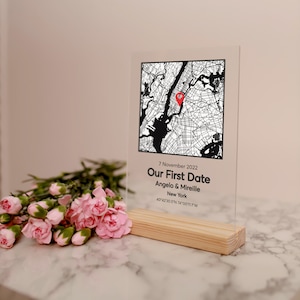 Personalized First Date Map, Where We Met Map Plaque, Where It All ...