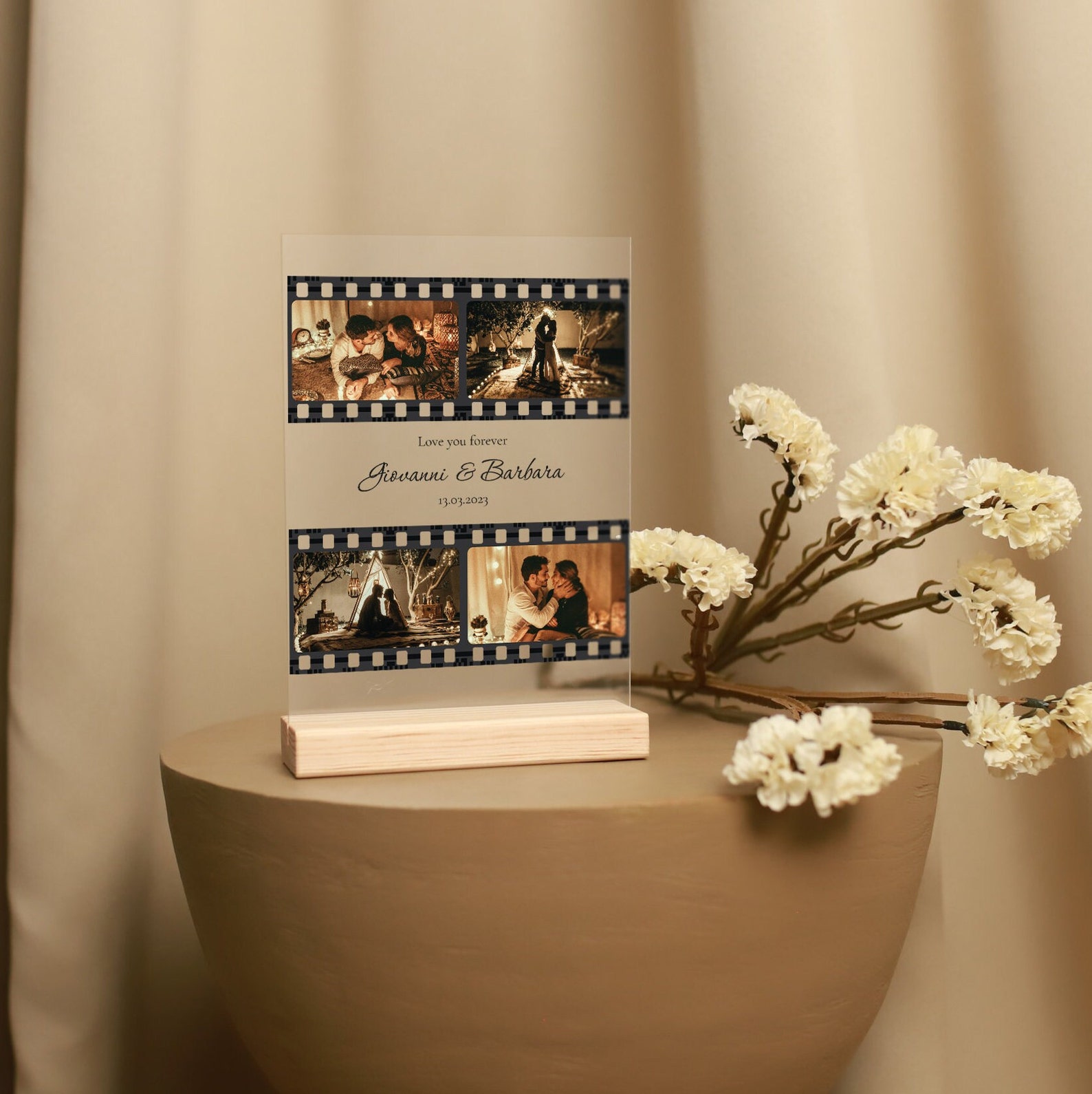 Personalized Photo Plaque, Couple Photo Collage, Custom Acrylic Plaque ...