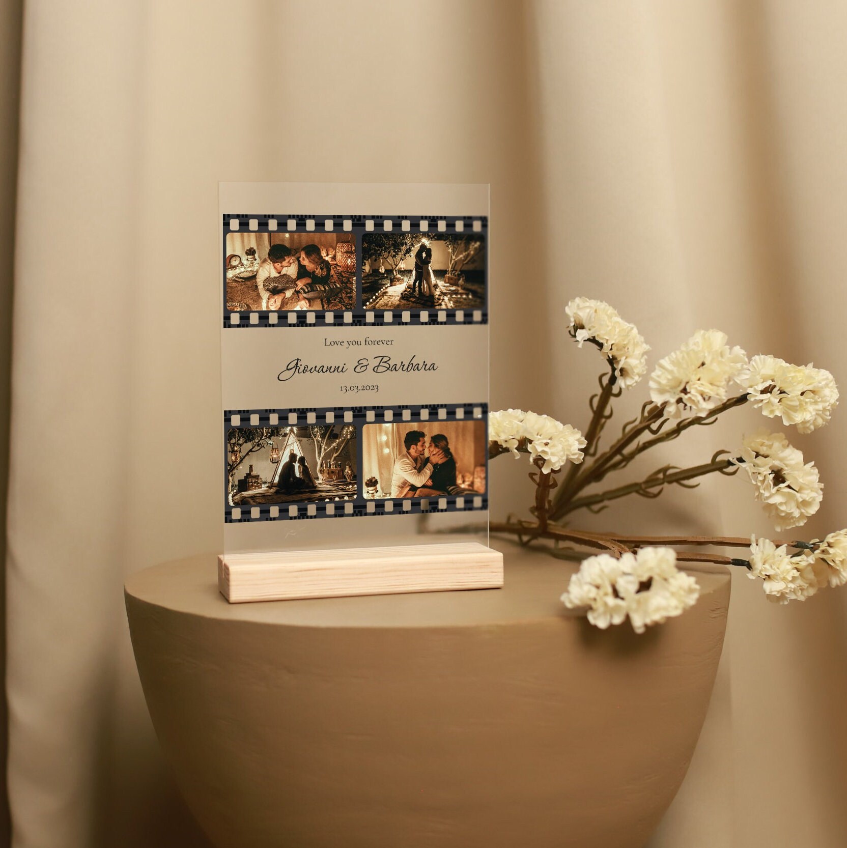 Personalized Photo Plaque, Couple Photo Collage, Custom Acrylic Plaque ...