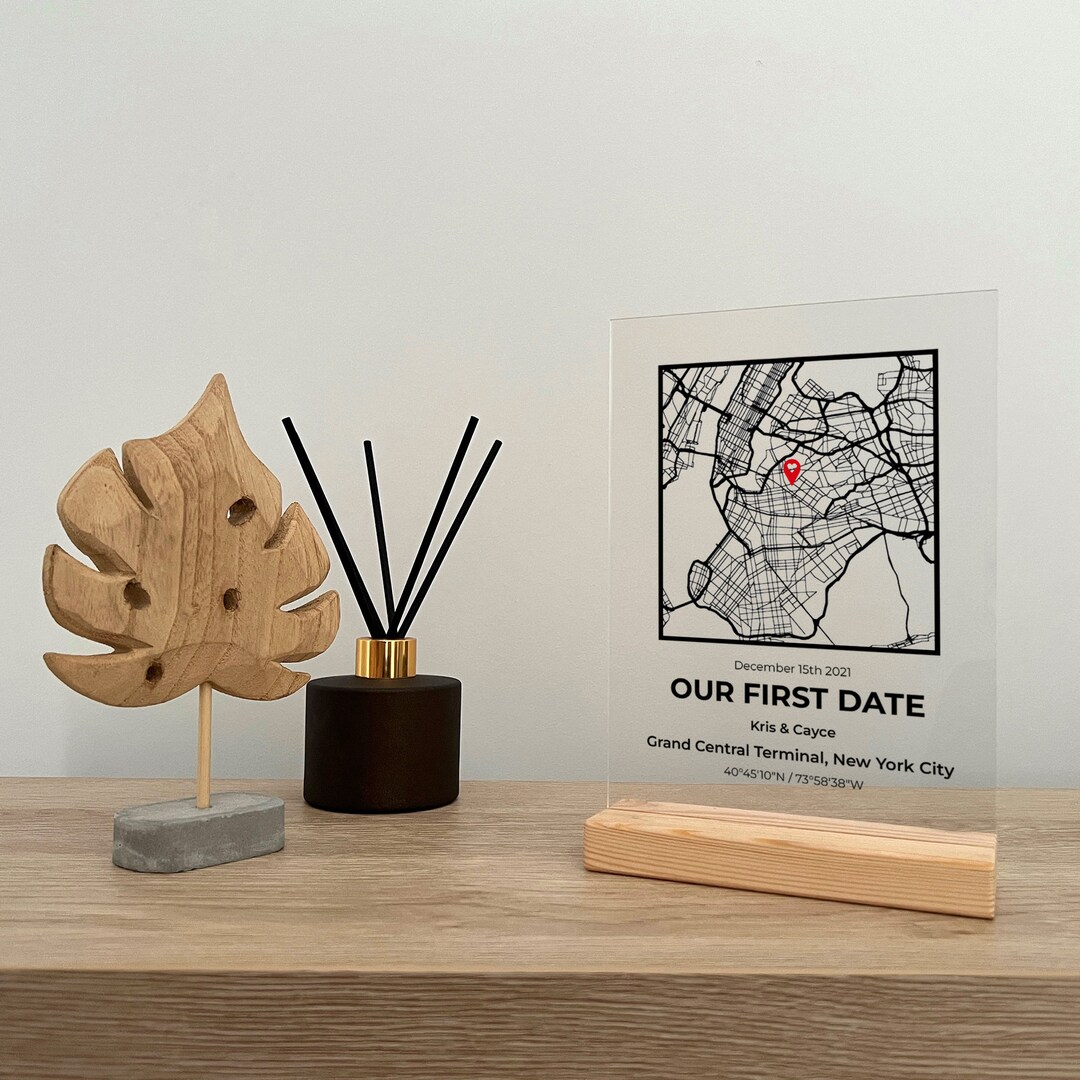 Custom First Date Map, Where We Met Map, Where It All Began Acrylic ...
