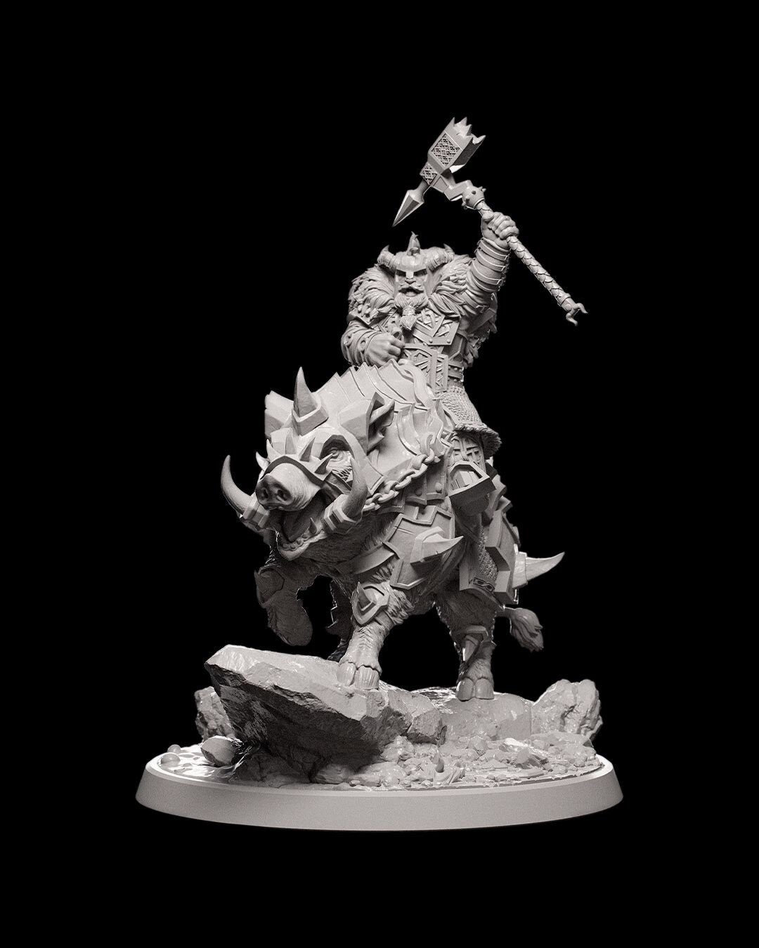 Dwarf Rider | Unpainted Miniature for Tabletop / Pathfinder / Dungeons ...