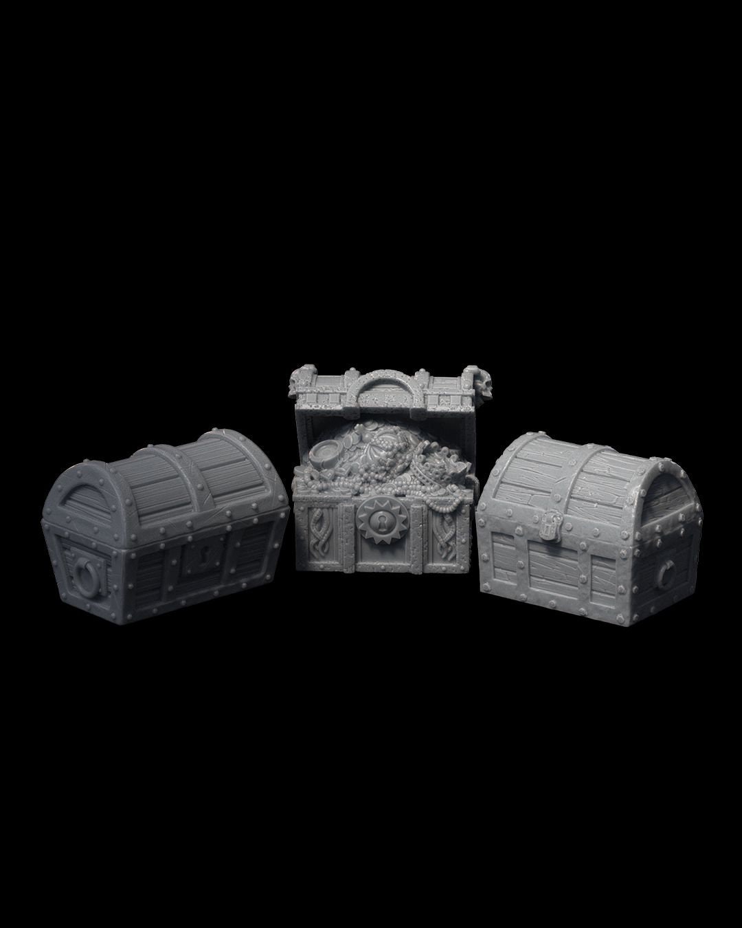 3 Treasure Chests Unpainted Figurine for Tabletop / Pathfinder ...