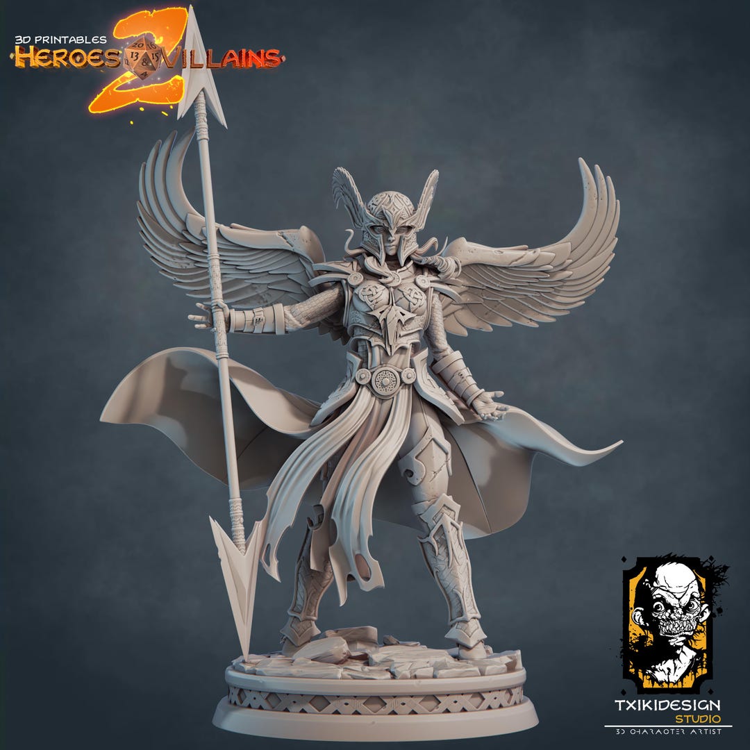 Eir the Valkyrie/unpainted Miniature for Tabletop/ Pathfinder ...