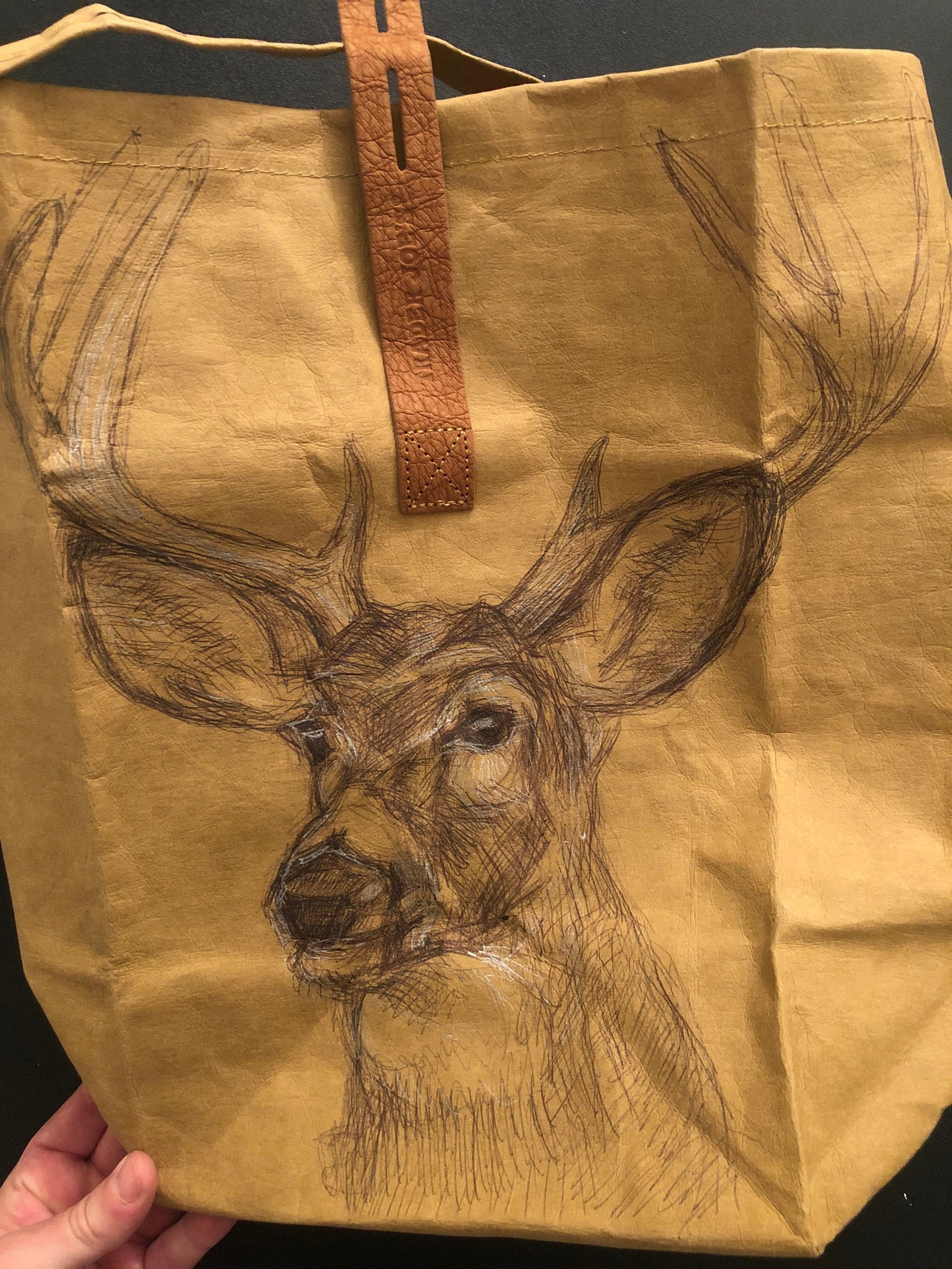 Deer Lunchbox, Made Out of Recycled, Deer Bag, Paper, Artwork, Drawing ...