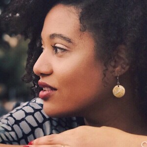 Inspirational Jewelry, Strong Woman Gift, Hammered Gold Disc Earrings ...