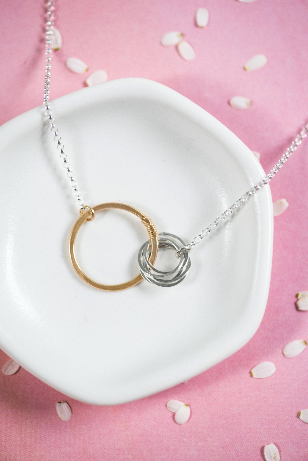 Mom Jewelry, Dainty Handmade Necklace Gift for Mom of Four or Mom of ...