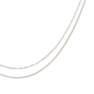 Dainty Double Strand Layering Chain Necklace, Sterling Silver Chain ...
