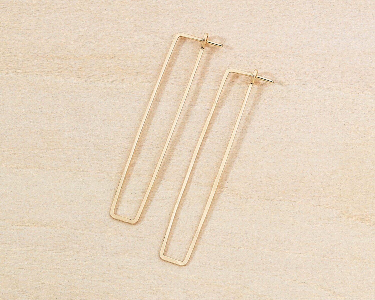 Minimalist Line Earrings Silver Gold or Pink Gold Geometric | Etsy