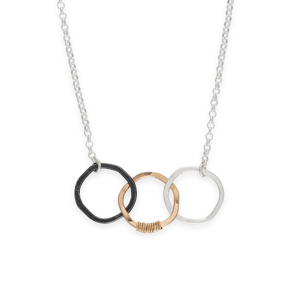 Three Ring Necklace - Etsy
