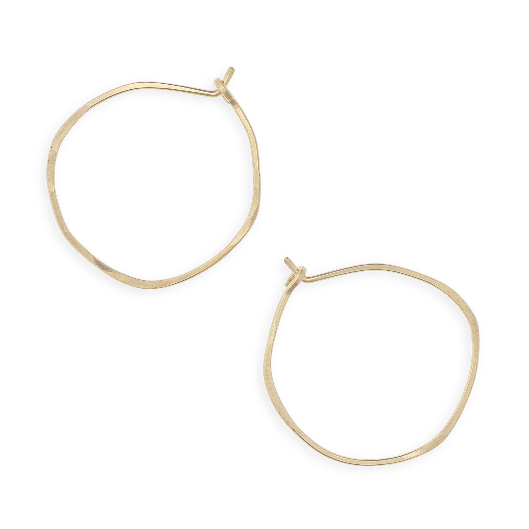 Small Sterling Silver Hoops Hammered Wire Hoops Organic | Etsy