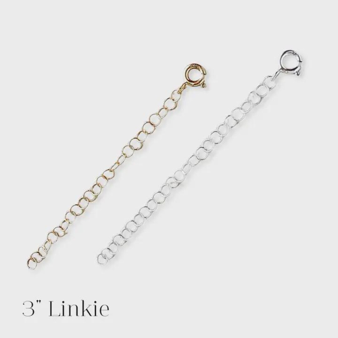 Adjustable 3-inch Necklace Chain Extender - Removable Gold or Sterling ...
