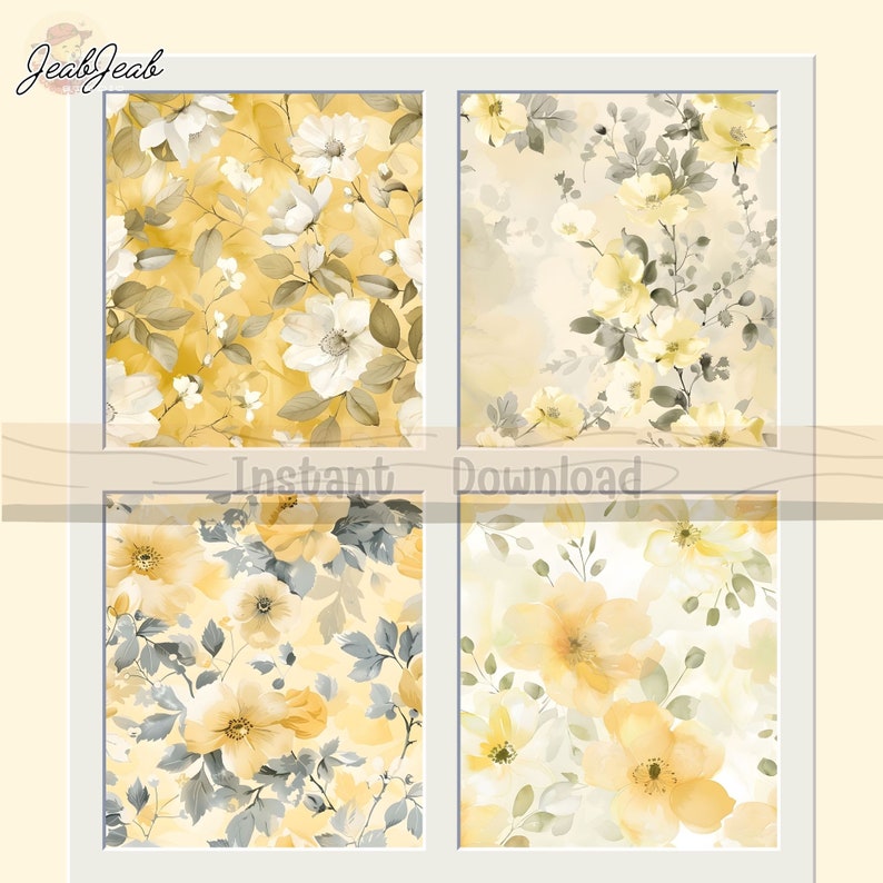 Pastel Floral Digital Paper Pack, Seamless Scrapbooking Papers, Pink ...