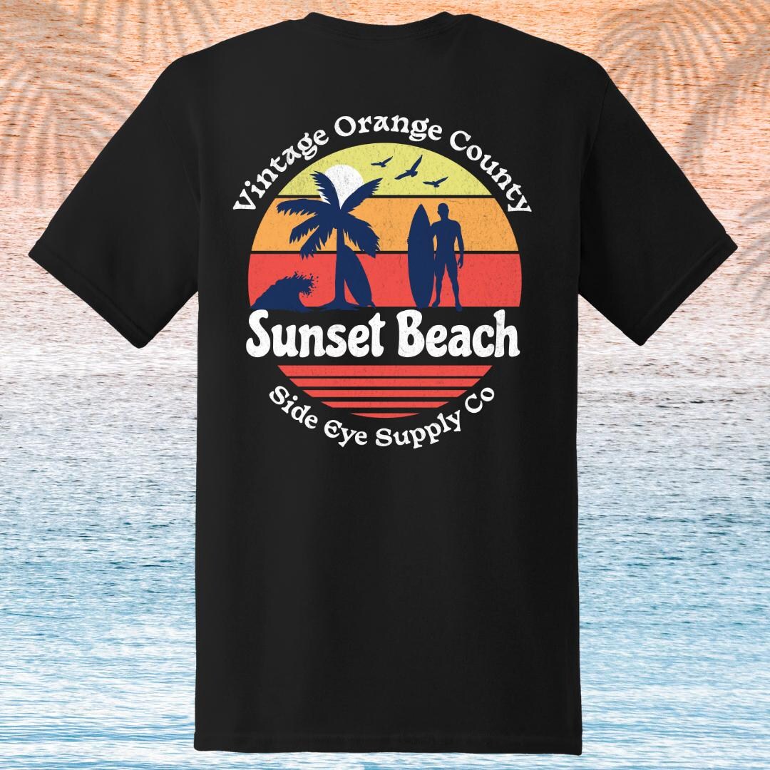 Vintage OC T-shirt, Retro Surf Aesthetic Tee, Sunset Beach West Coast T ...