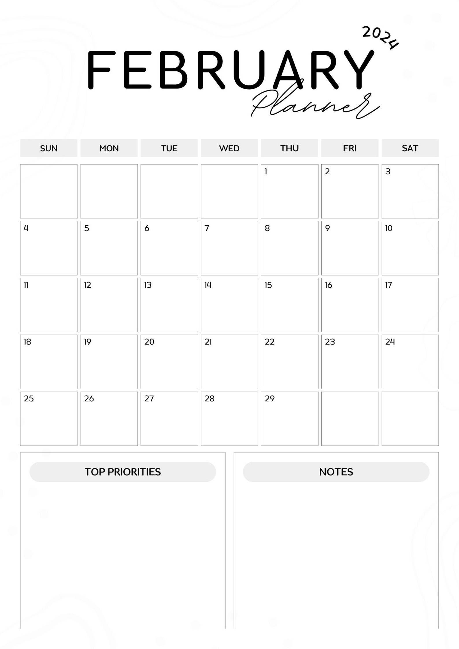 Simple Monthly Calendar Sheet - Etsy