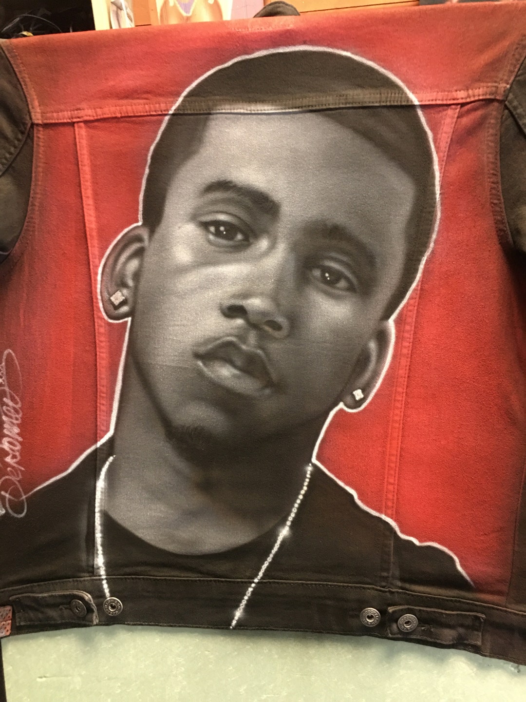 Custom Airbrushed Jean Jacket Portraits - Etsy