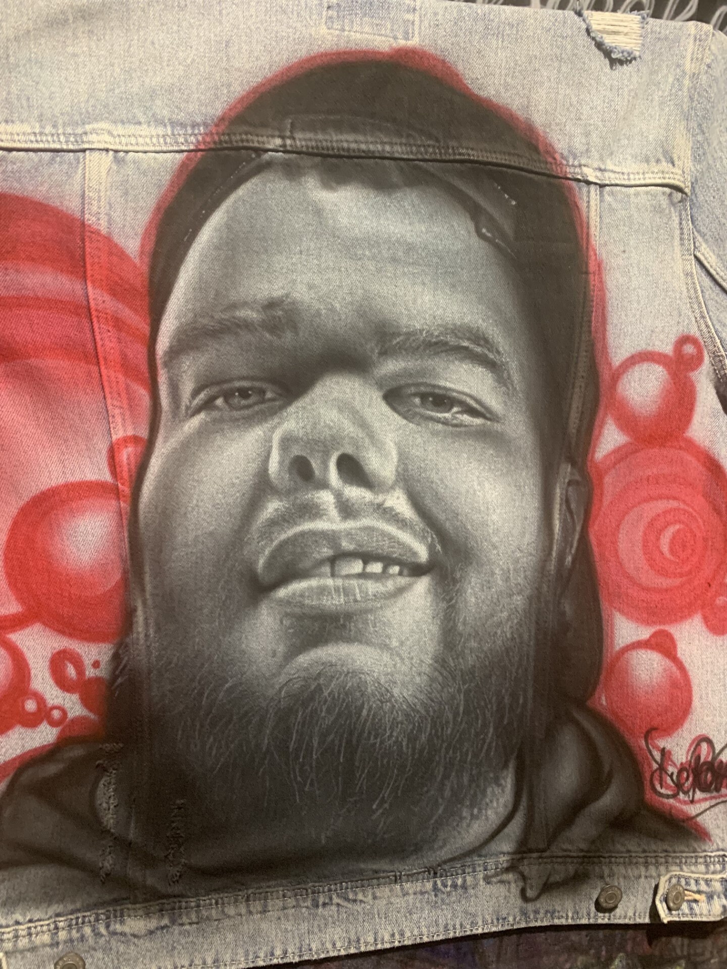 Custom Airbrushed Jean Jacket Portraits - Etsy