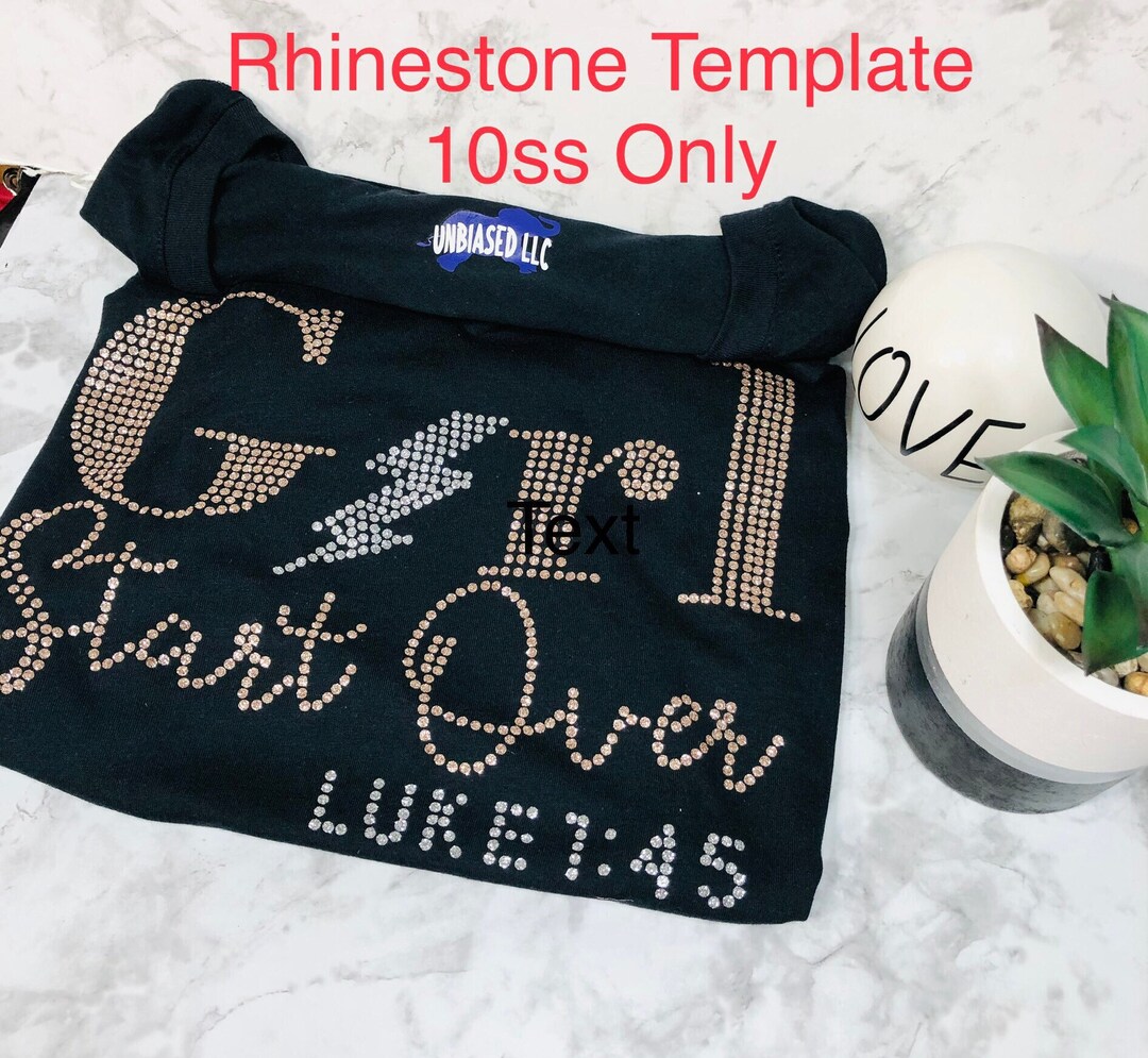 Girl Start Over SVG File 10ss Rhinestone Template - Etsy