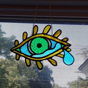 Dragon's Tear - Stained Glass Suncatcher Panel Ornament - Etsy