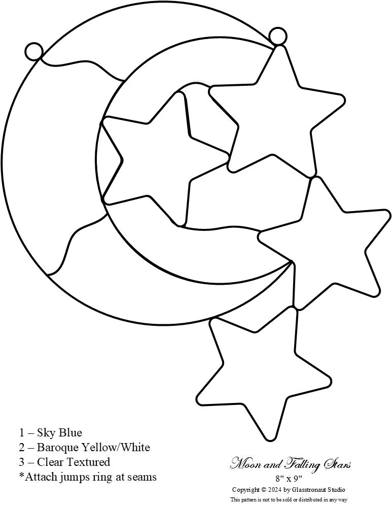 Stained Glass Pattern Moon and Stars - Etsy Canada