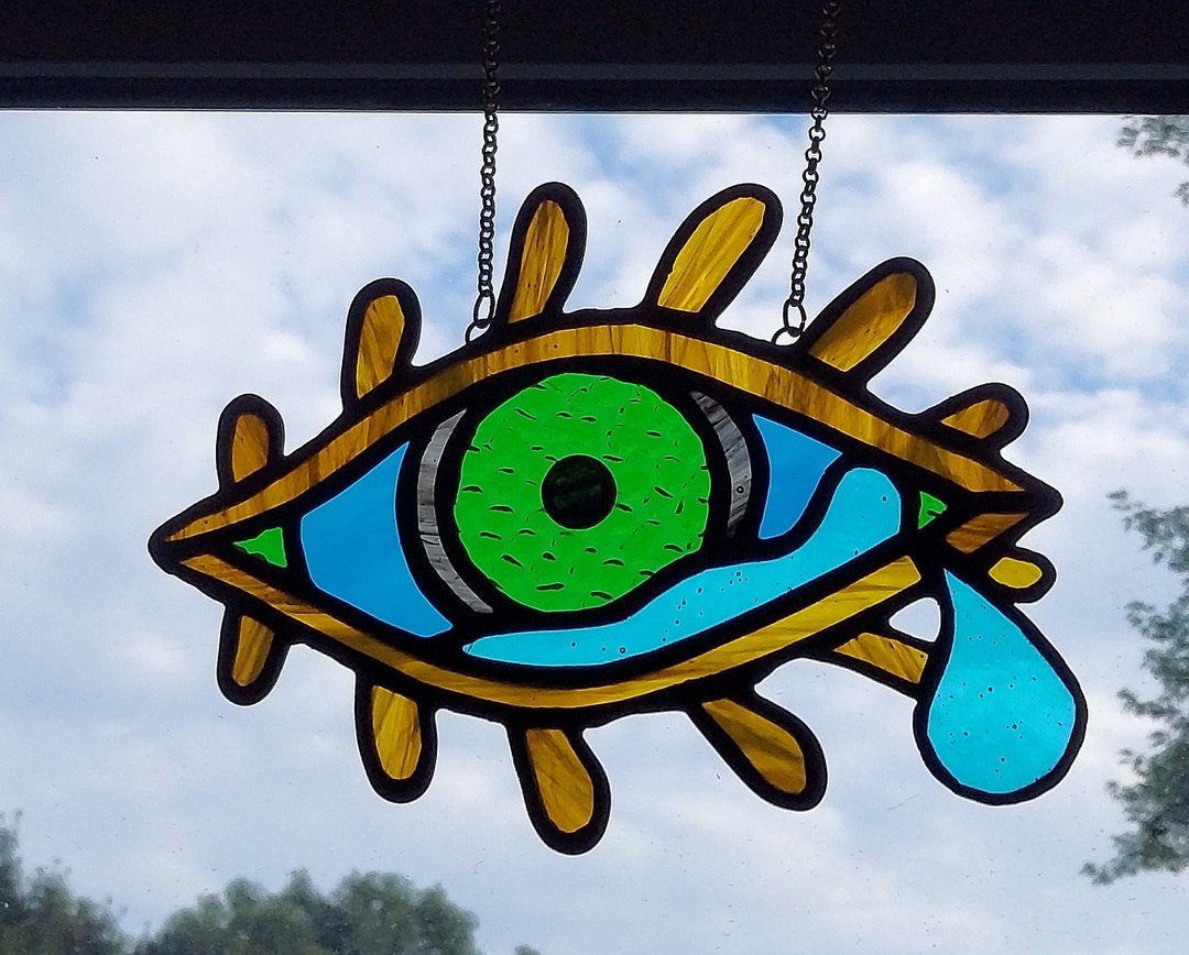 Dragon's Tear - Stained Glass Suncatcher Panel Ornament - Etsy
