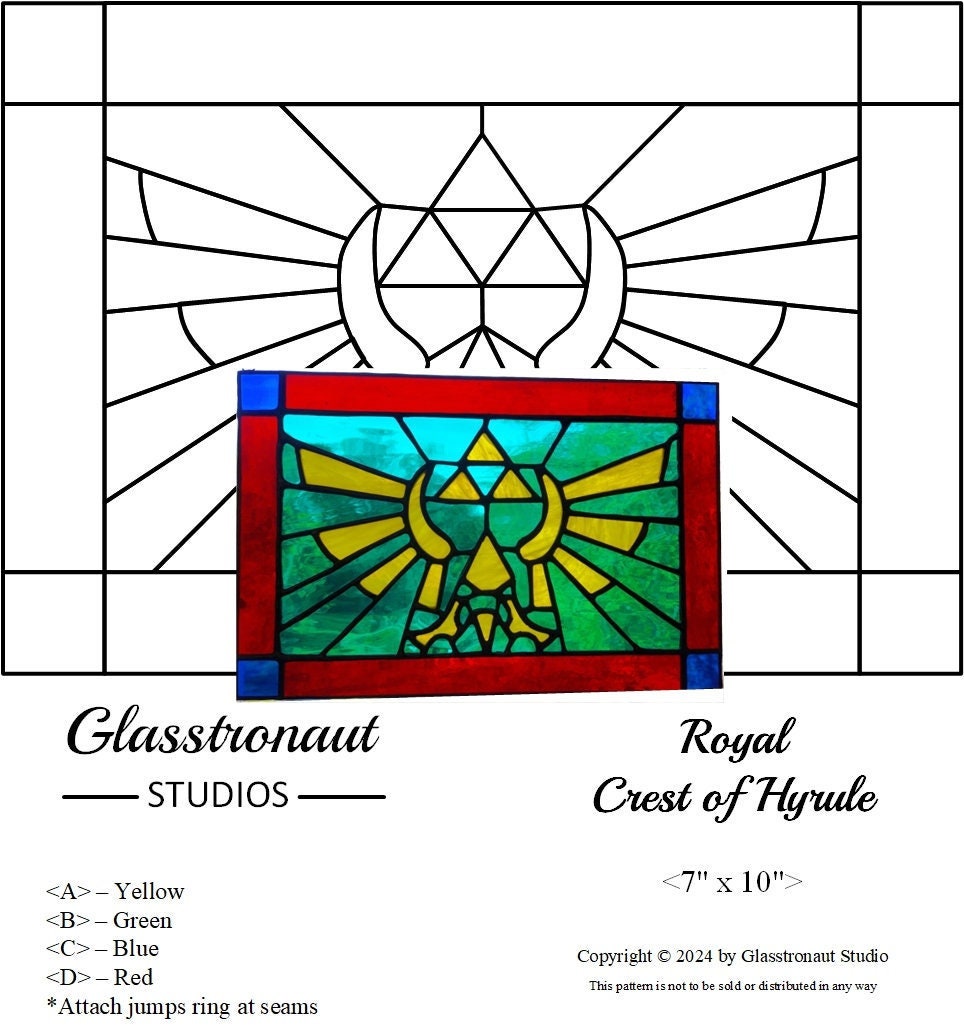 Royal Crest of Hyrule Pattern - Stained Glass Pattern - Etsy