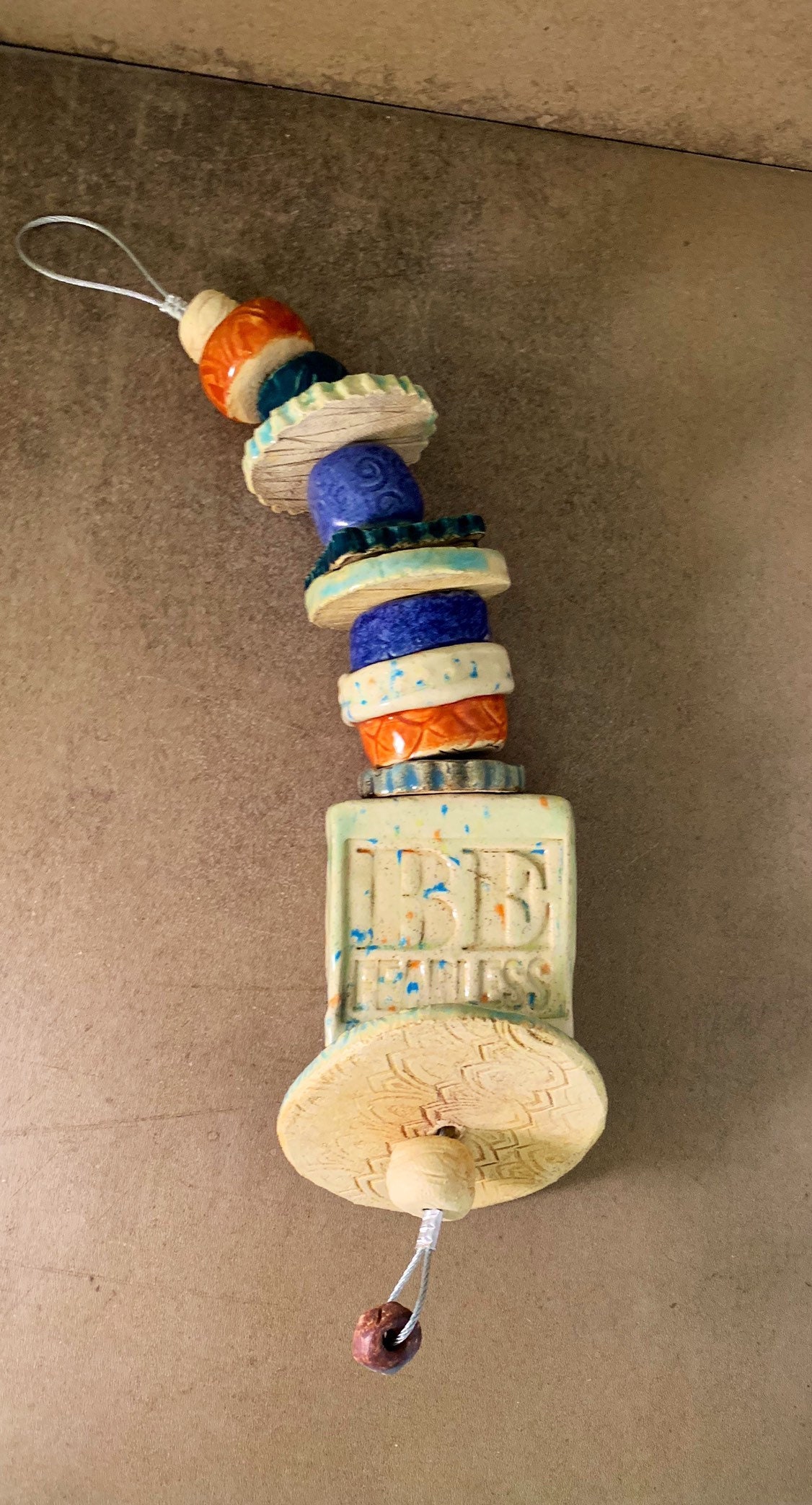 Hanging Ceramic Totem - Be Fearless
