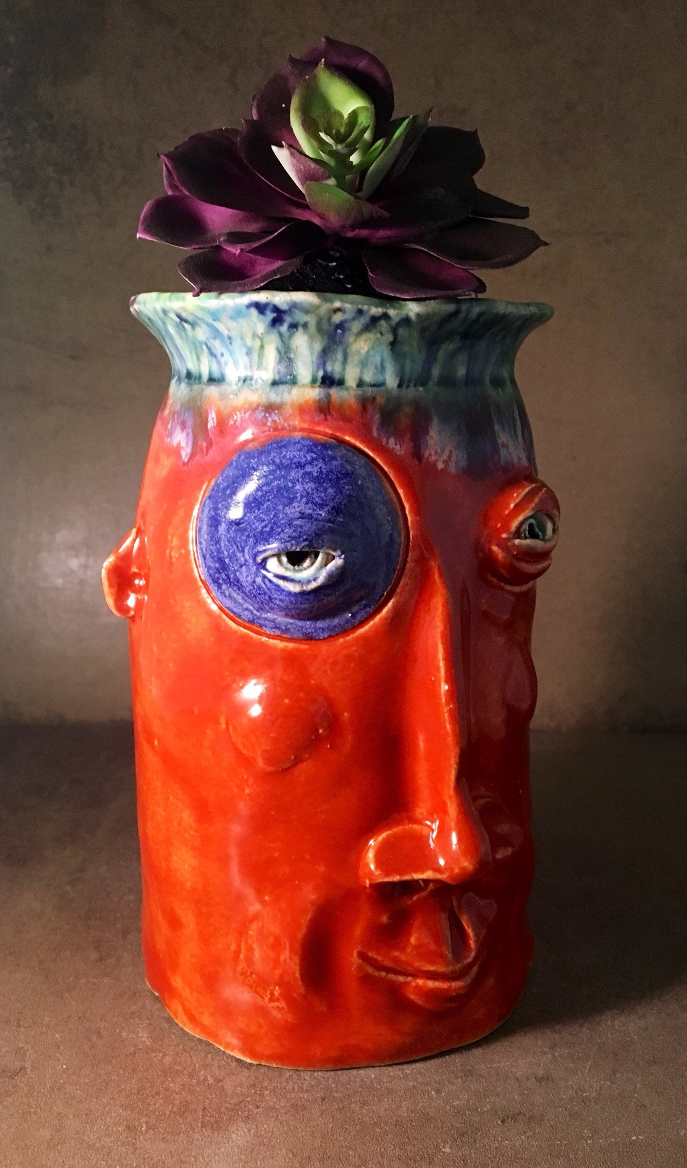 Face Vase - Orange Face Vase