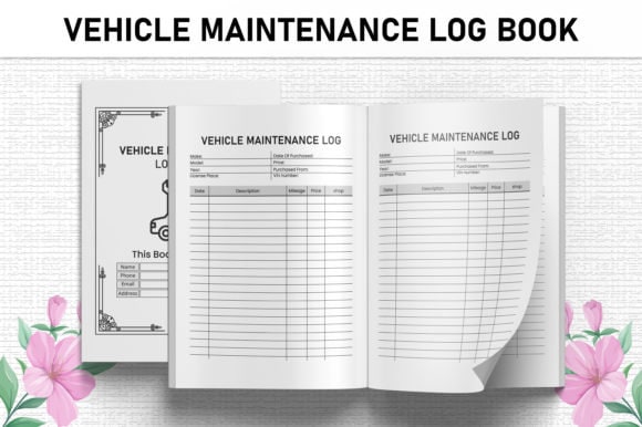 Vehicle Maintenance Logbook Kdp Digital Planner Template Canva Editable ...
