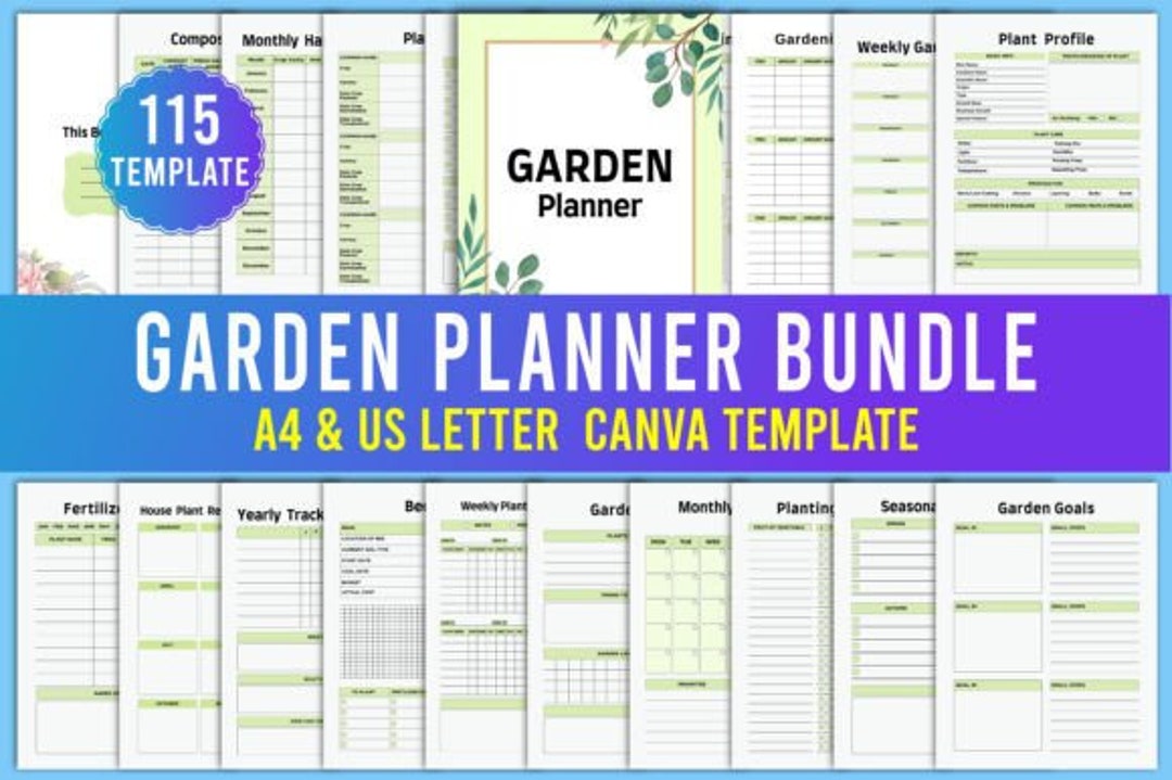 Garden Planner Canva Templates Template Planner Editable Daily Weekly ...