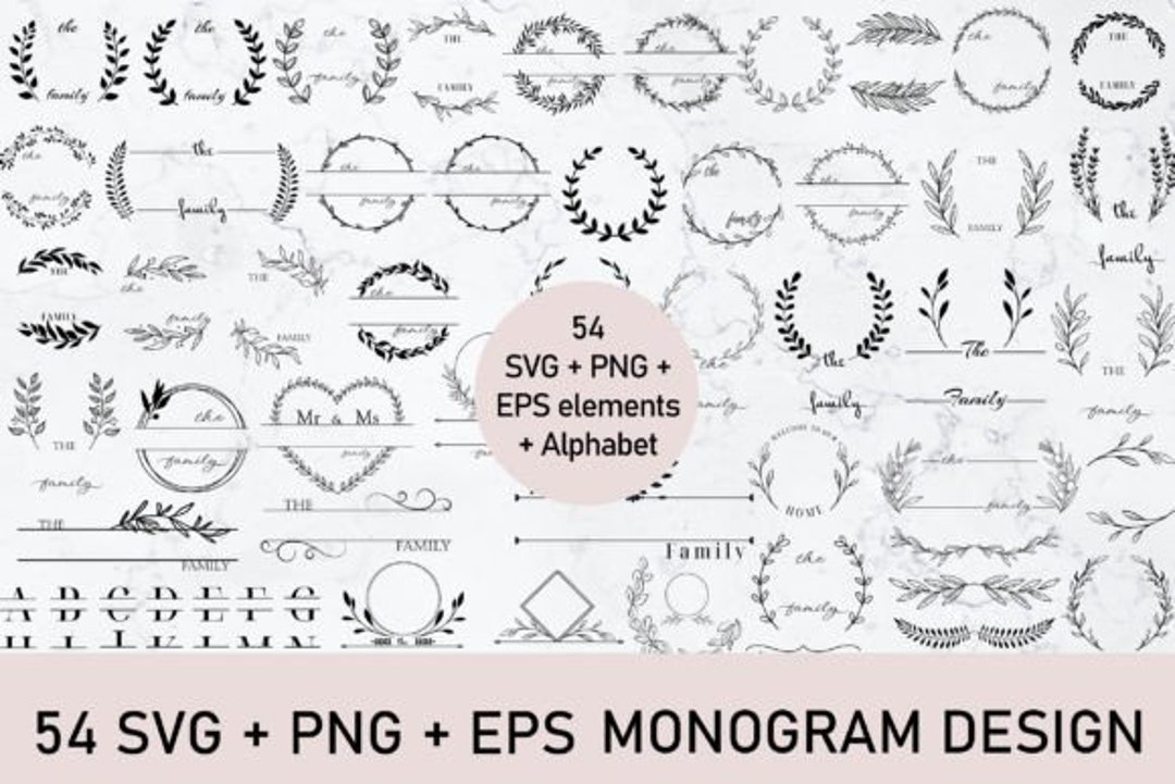 54 Frame Monogram Svg and Alphabet Svg Celestial Moon Phase Stickers ...
