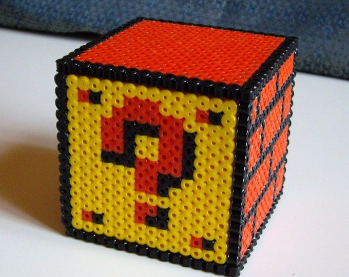Question Mark Block - Nintendo Super Mario Bros Perler Bead Decoration ...