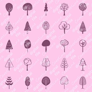 Doodle Tree SVG, Doodle Tree Cliparts, Doodle Tree Bundle SVG Files ...